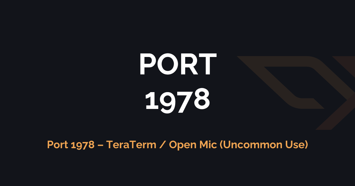 Port 1978 – TeraTerm / Open Mic (Uncommon Use) | PentestPad